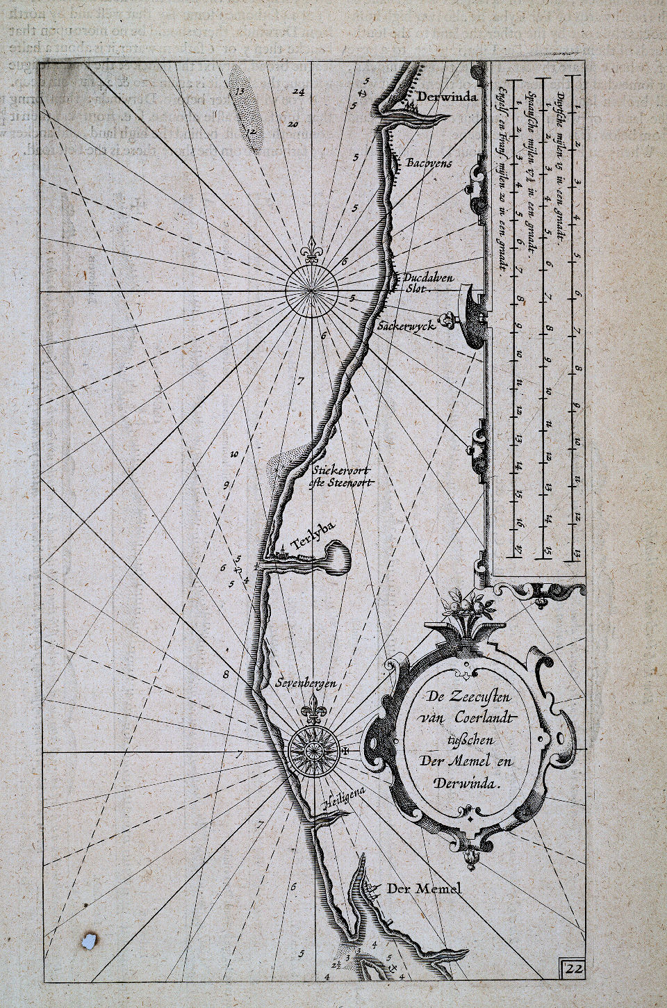 De Zeecusten van Coerlandt tuschen Der Memel en Derwinda, 1621 ...
