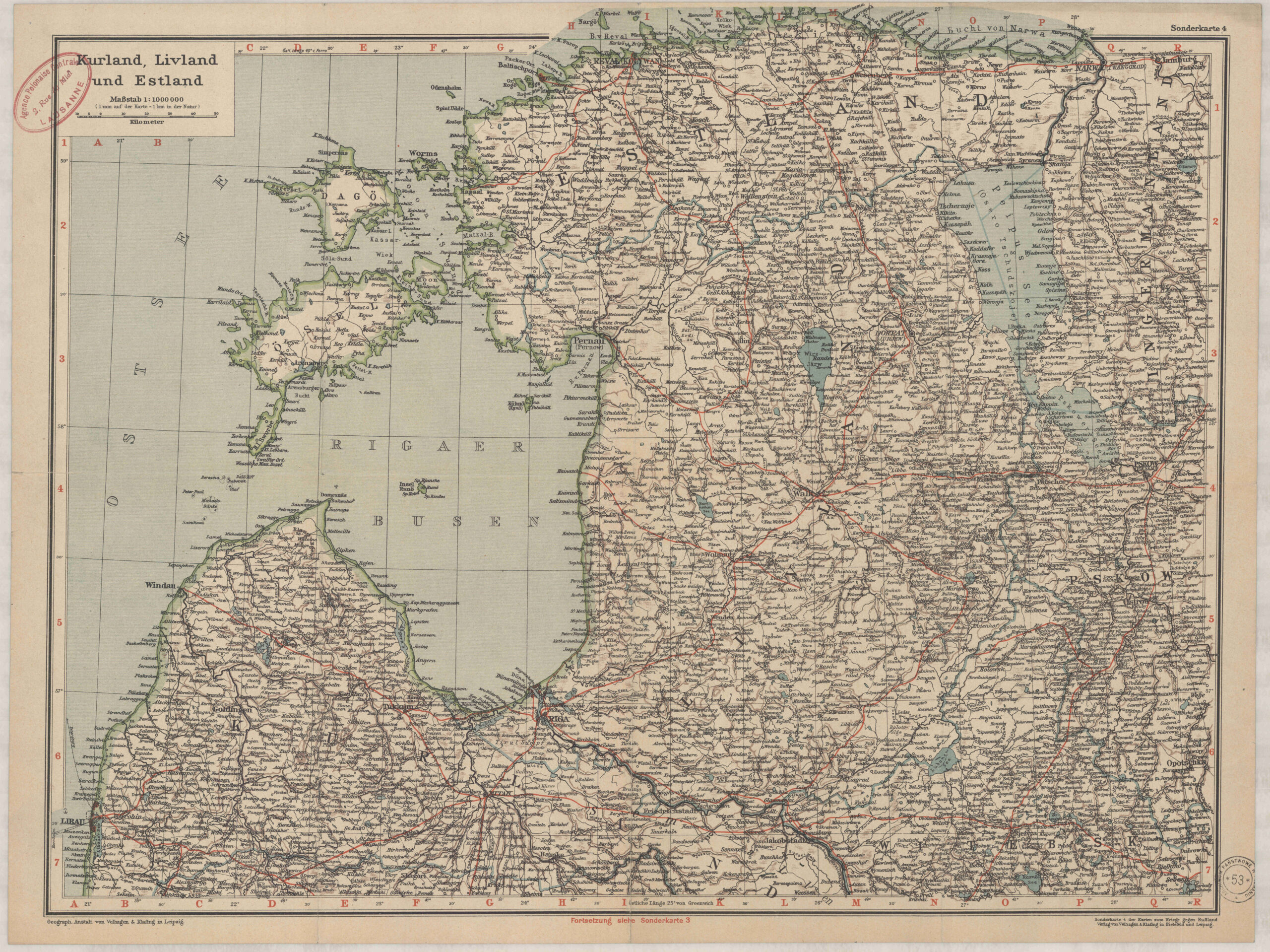 Sonderkarte 3 [and 4] der Karten zum Kriege gegen Rußland, 1914 ...